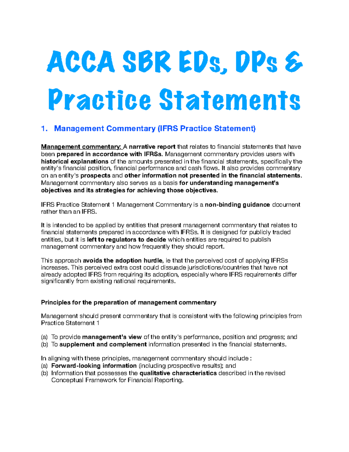 21. ACCA SBR EDs, DPs & Practice Statements - ACCA SBR EDs, DPs ...