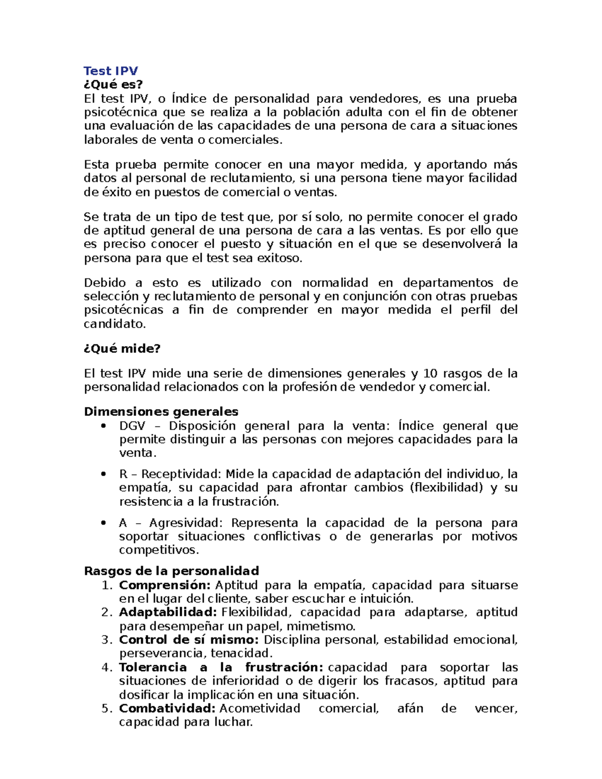 Test IPV - Es un test de inteligencia emocional para vendedores - Test ...