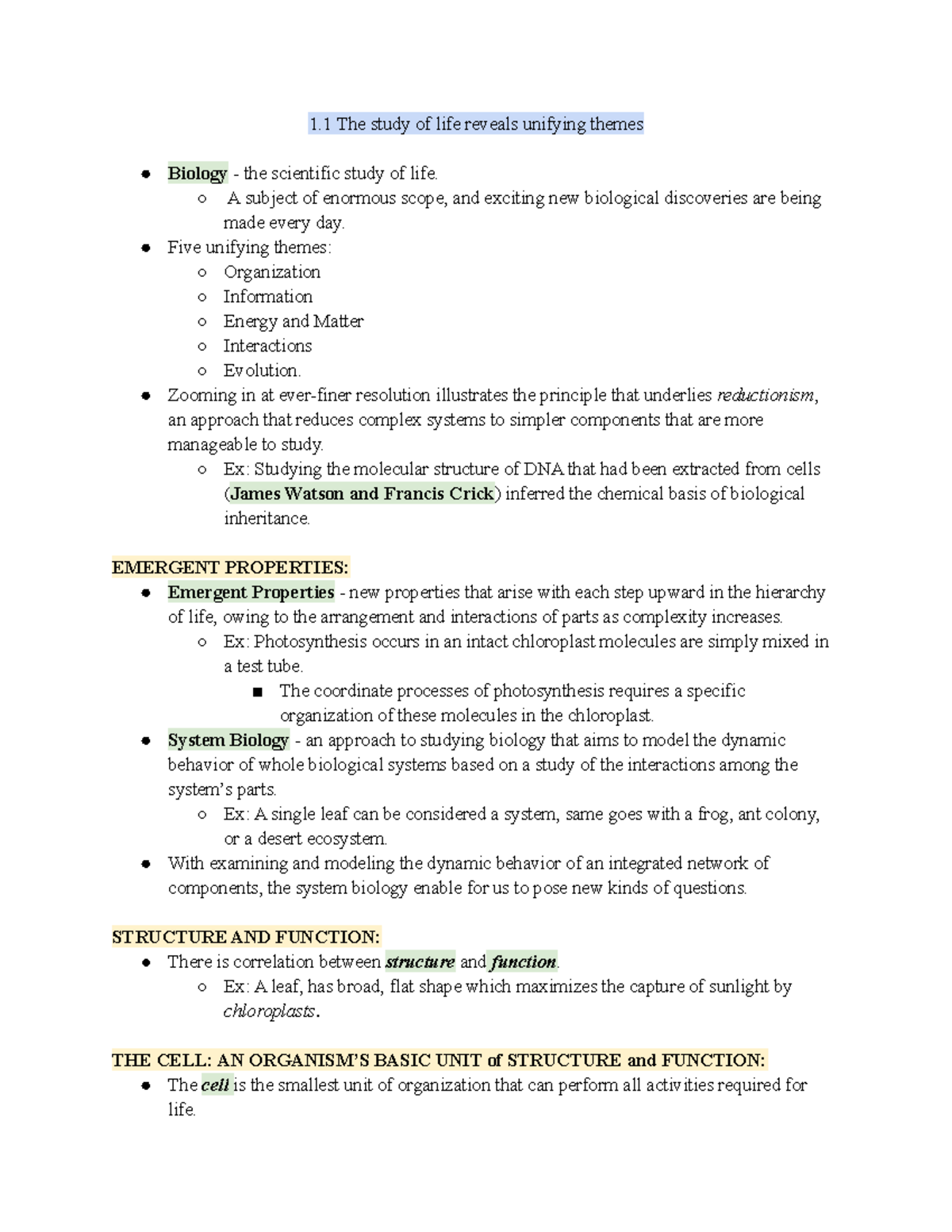 BIO Chapter 1 - 1 The study of life reveals unifying themes Biology ...