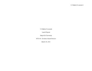 Synthesis Table example - NURS601 - Studocu