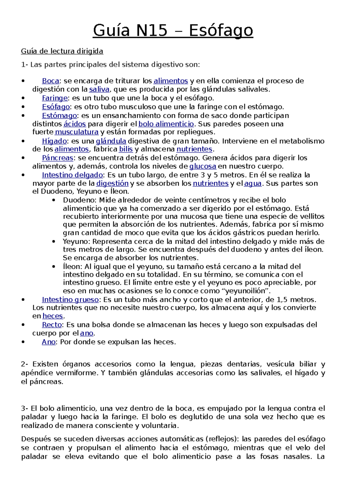 Guía de Trabajos Prácticos N15 - Modulo Digestivo - 2020 - Guía N15 – Esófago Guía de lectura ...