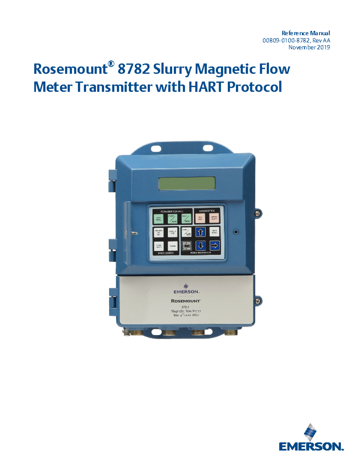 Reference manual rosemount 8782 slurry magnetic flow meter transmitter ...