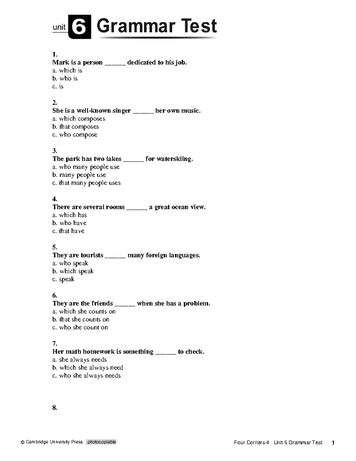 Grammar unit6 - Gramart de libros del tecnologico - © Cambridge ...