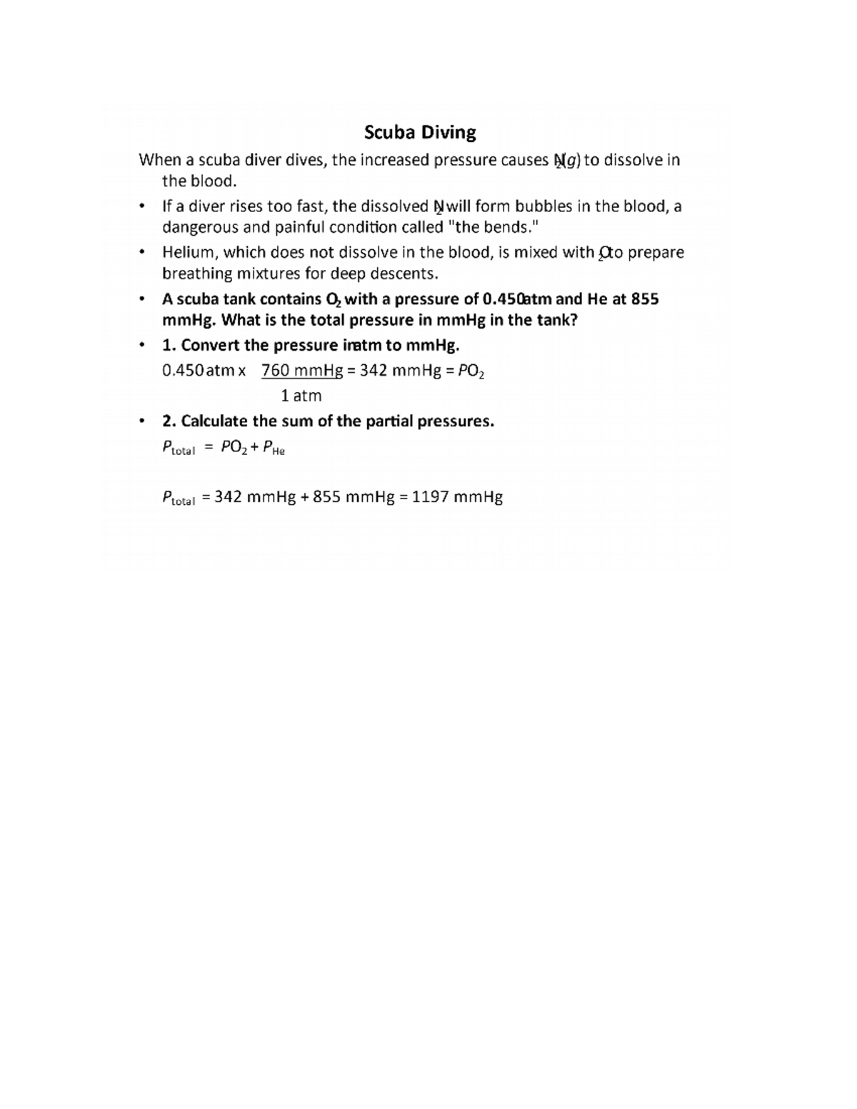 Chapter 6A- scuba diving - CHM 1020C - Studocu