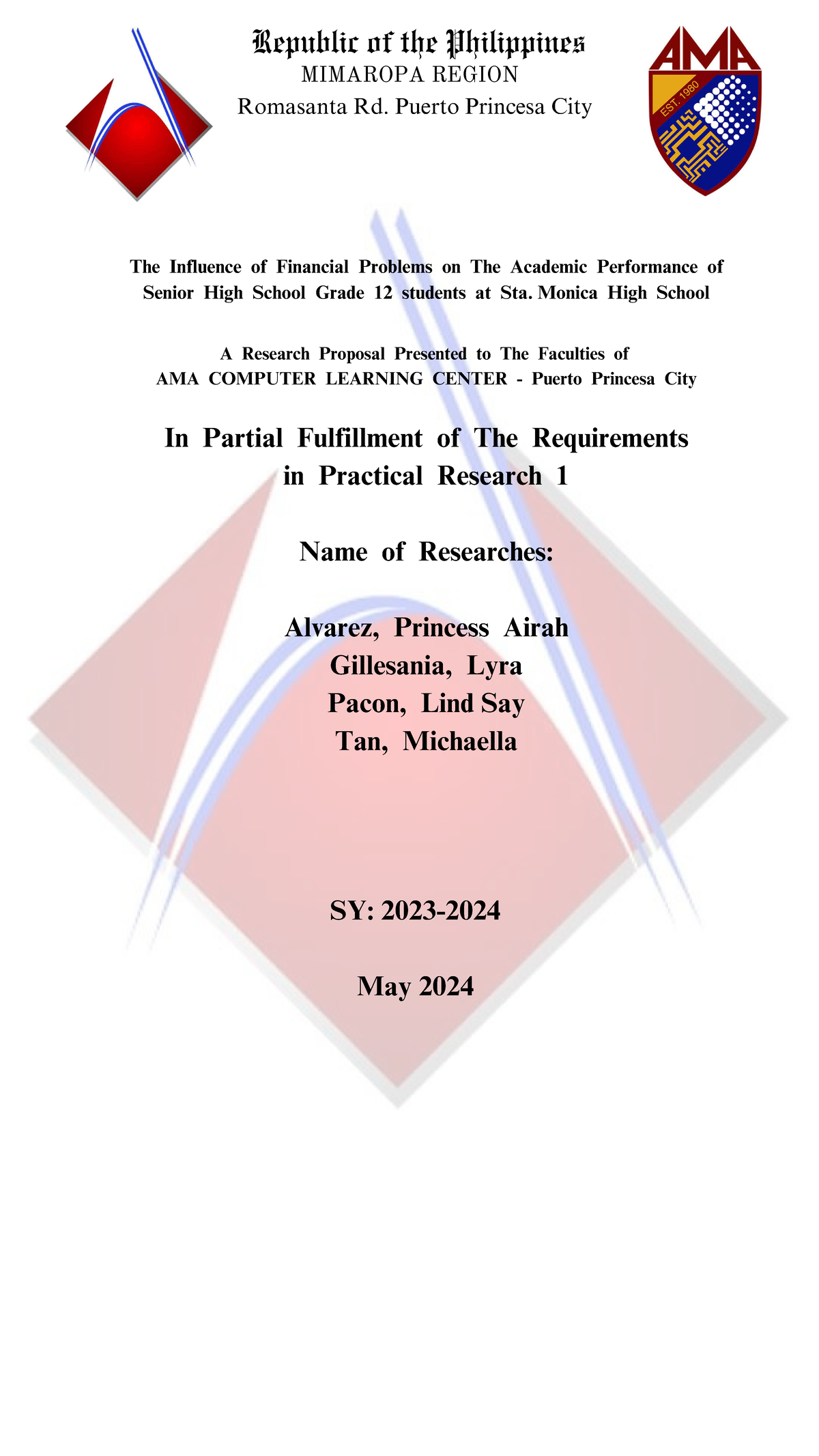 Group-0 - A Research Proposal Presented to The Faculties of AMA ...