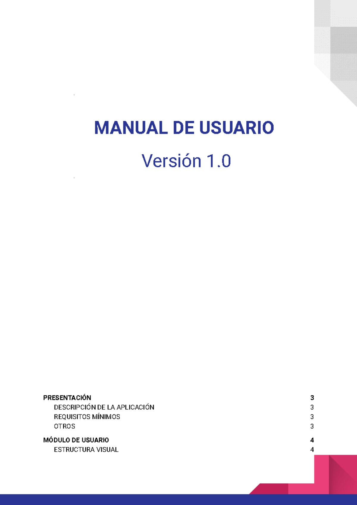Template Manual De Usuario Manual De Usuario Versión 1 Versión 1