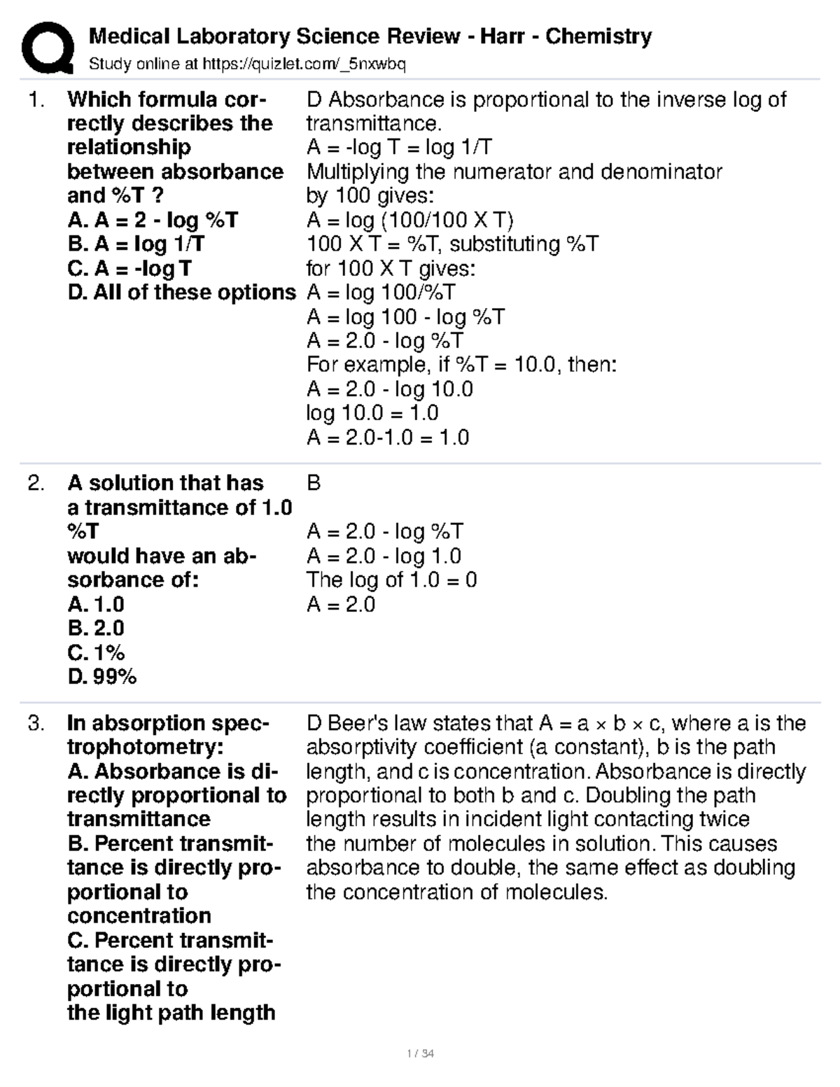 Medical Laboratory Science Review - Harr - Chemistry - Study online at ...