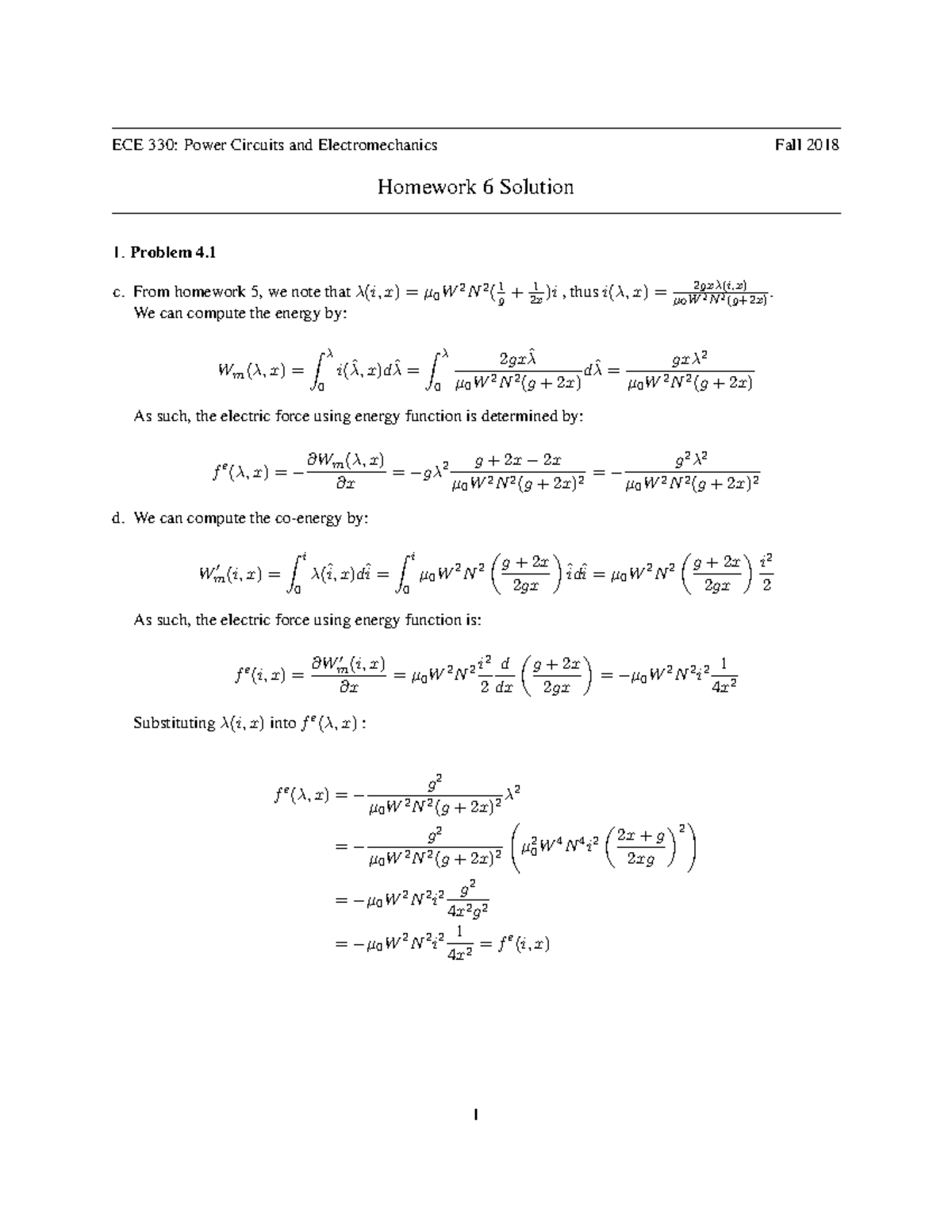 HW6 sol - spring 2019 hw 6 - ECE 330: Power Circuits and Electromechanics Fall 2018 Homework 6 ...