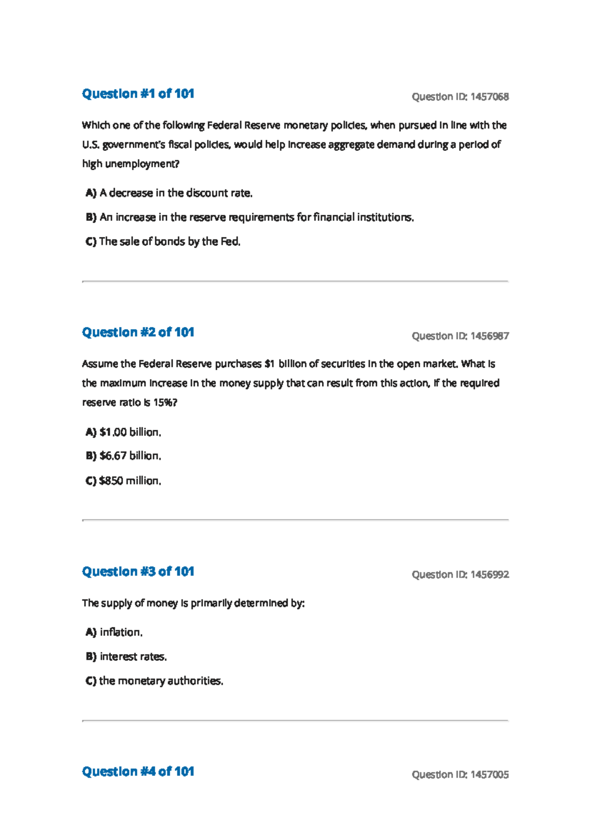 Reading 12 Monetary and Fiscal Policy - Question #1 of 101 Question ID ...