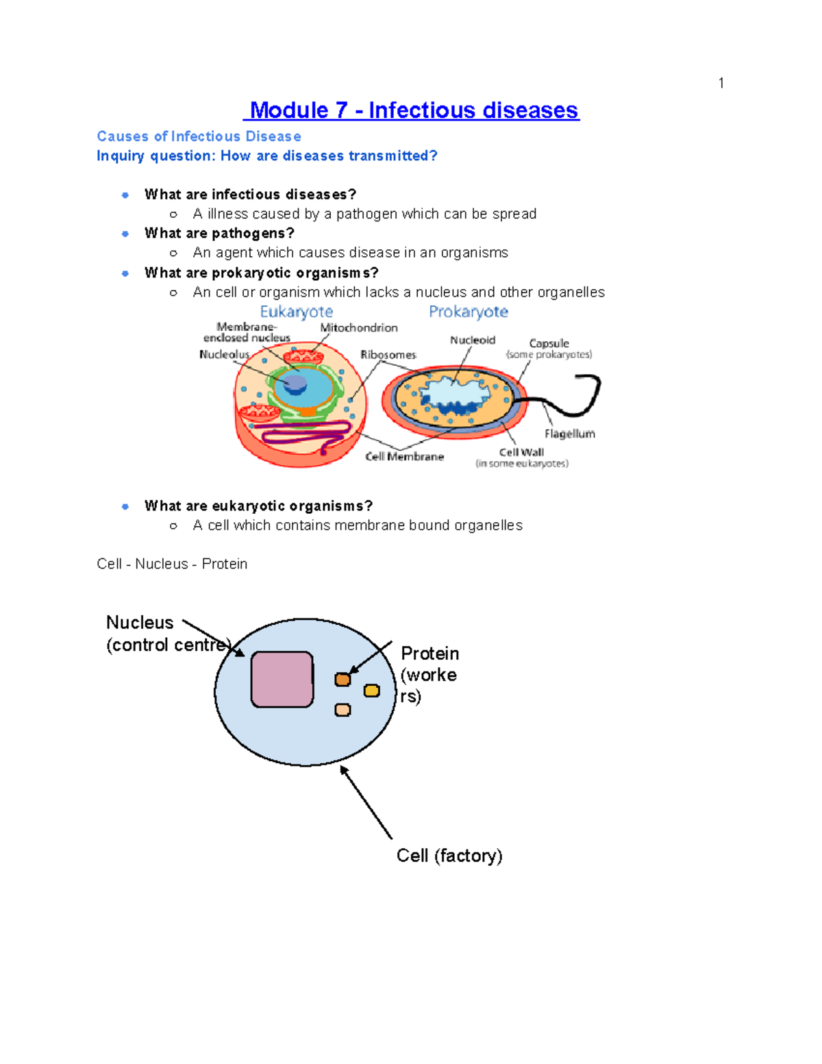 Bio Module 7 Infectious Diseases - Module 7 - Infectious diseases ...