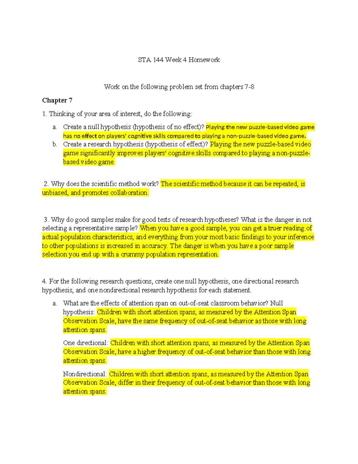 STA 144 Week 4 Homework - STA 144 Week 4 Homework Work on the following ...