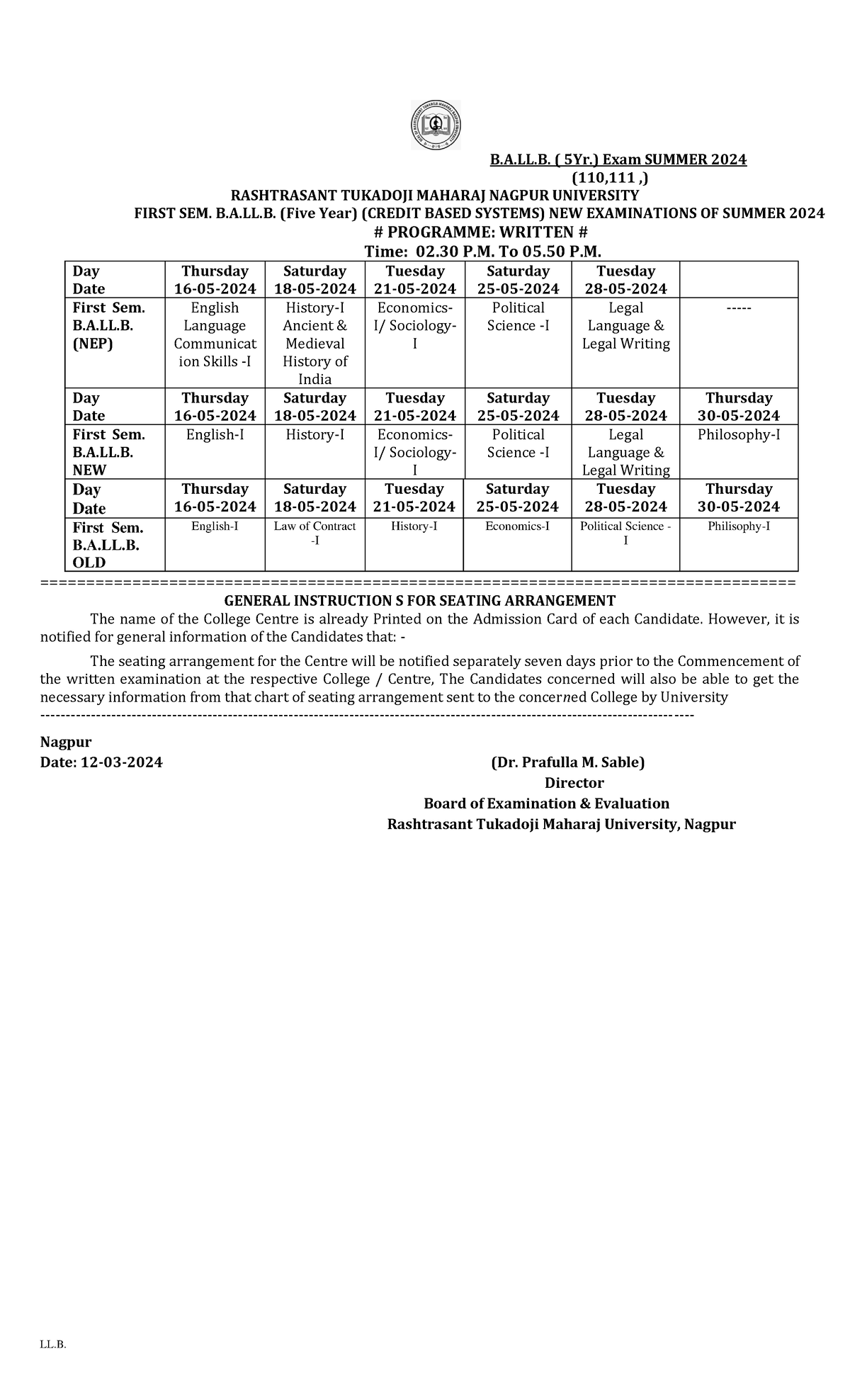 1st Ballb NEP 1 - I want B.A.LL.B 5 year C.B.C.S NEP course detailed ...