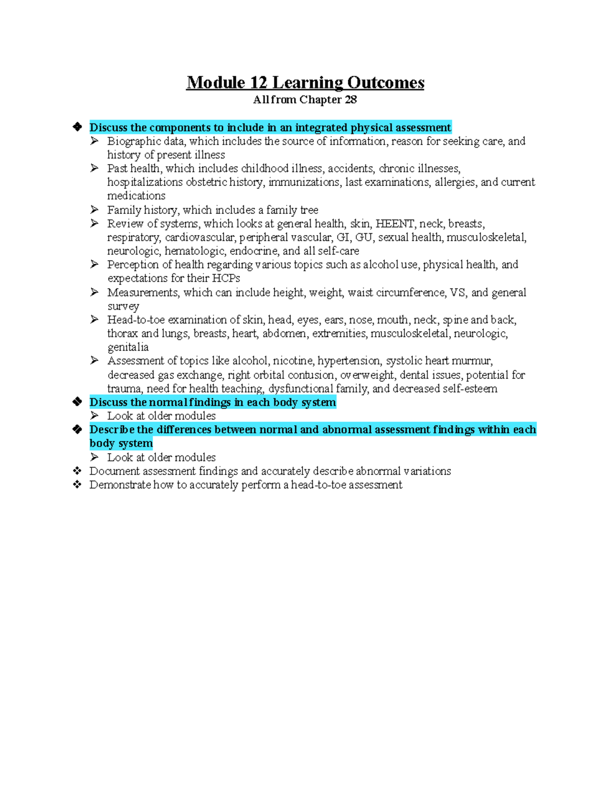Module 12 learning outcomes - Module 12 Learning Outcomes All from Chapter 28 Discuss the - Studocu