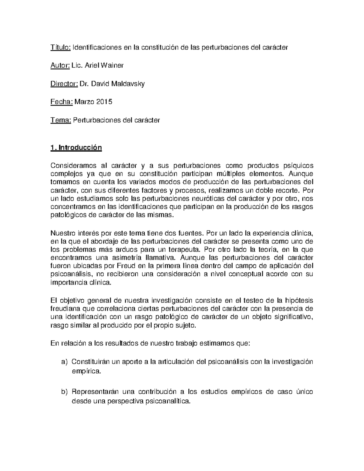 Ariel Wainer - Identificaciones en la constitución de las ...