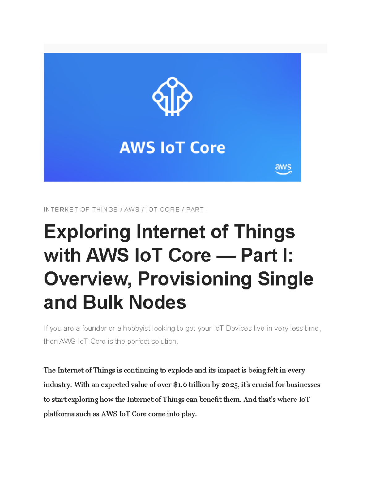 Exploring Internet of Things with AWS IoT Core - The Internet of Things ...