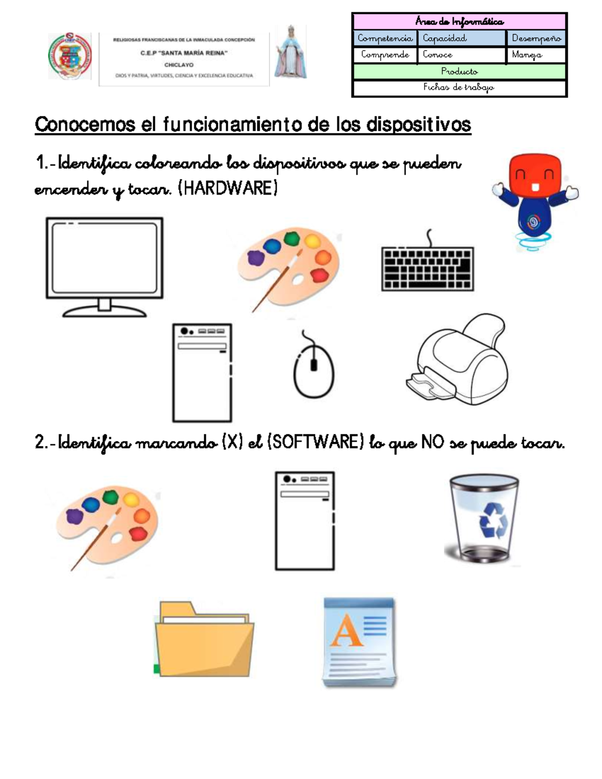 1ero Conocemos el funcionamiento de dispositivos - Conocemos el ...