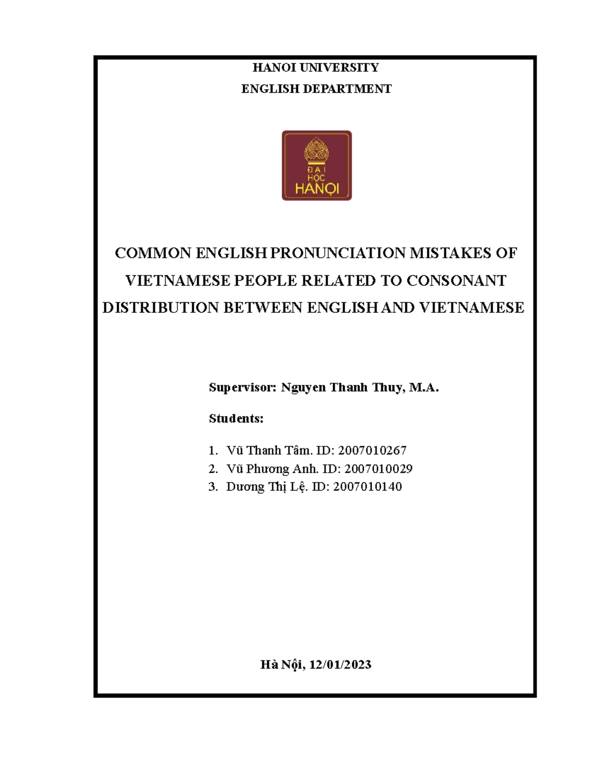 Final assignment - Vu Thanh Tam, Vu Phuong Anh, Duong Thi Le - HANOI ...