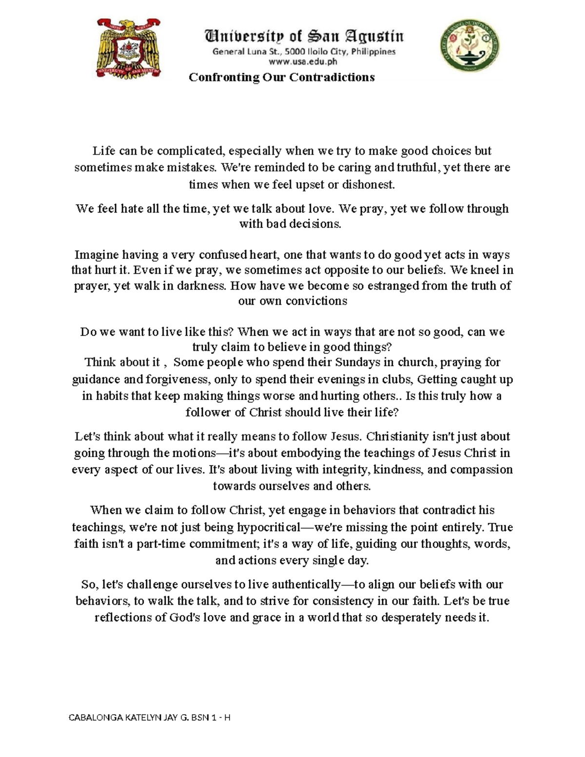 Confronting-Our-Contradictions - Confronting Our Contradictions Life ...