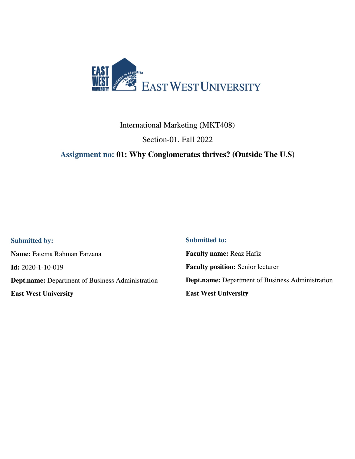 Mkt408 assignment 01 - International Business - EWU - Studocu