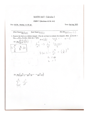 Phw9 - homework - MATH 2417 - Studocu