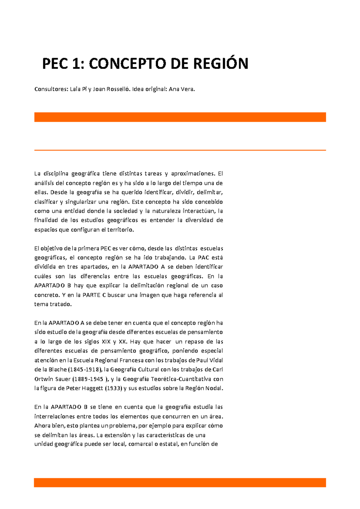 Enunciado PEC1 - apunts - UOC Introducción a la Geografía – PEC 1 1 PEC 1: CONCEPTO DE REGIÓN ...