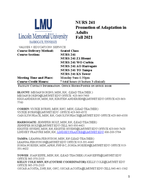 ASN Syllabus- Spring 2021 NURS125 - Course Number: NURS 125 Course ...