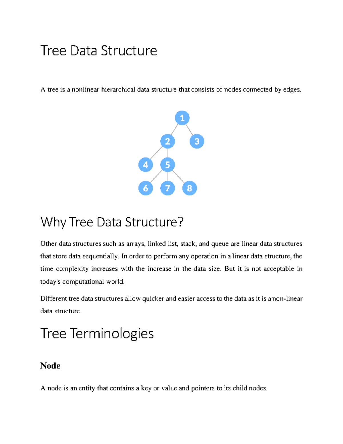 6e7d58 Tree Data Structure Tree Data Structure A Tree Is A Nonlinear