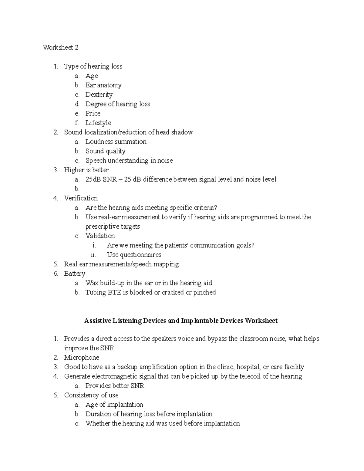 4 20 2022 SLPA 127 Notes - Worksheet 2 Type of hearing loss a. Age b ...