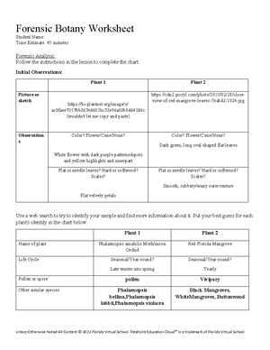 Forensic investigation worksheet - 1 Forensic Investigation Worksheet ...