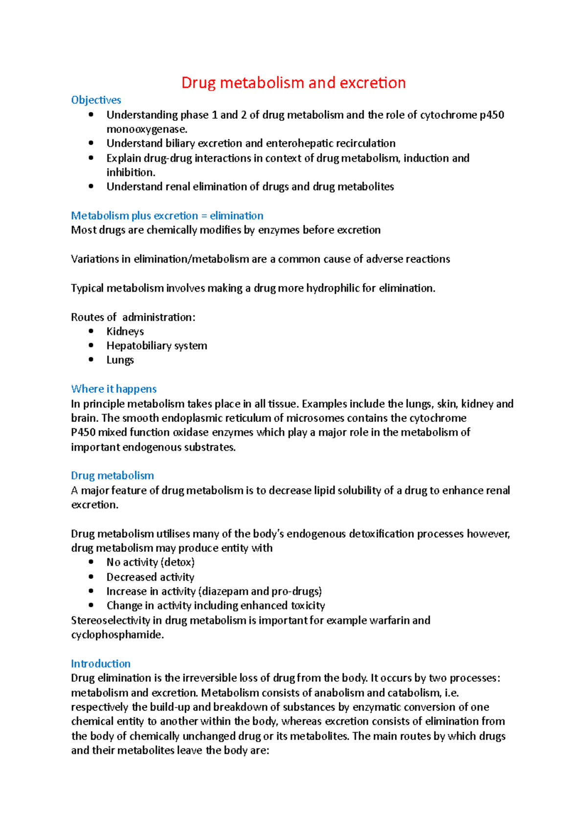 5 Drug metabolism and excretion - Drug metabolism and excretion ...