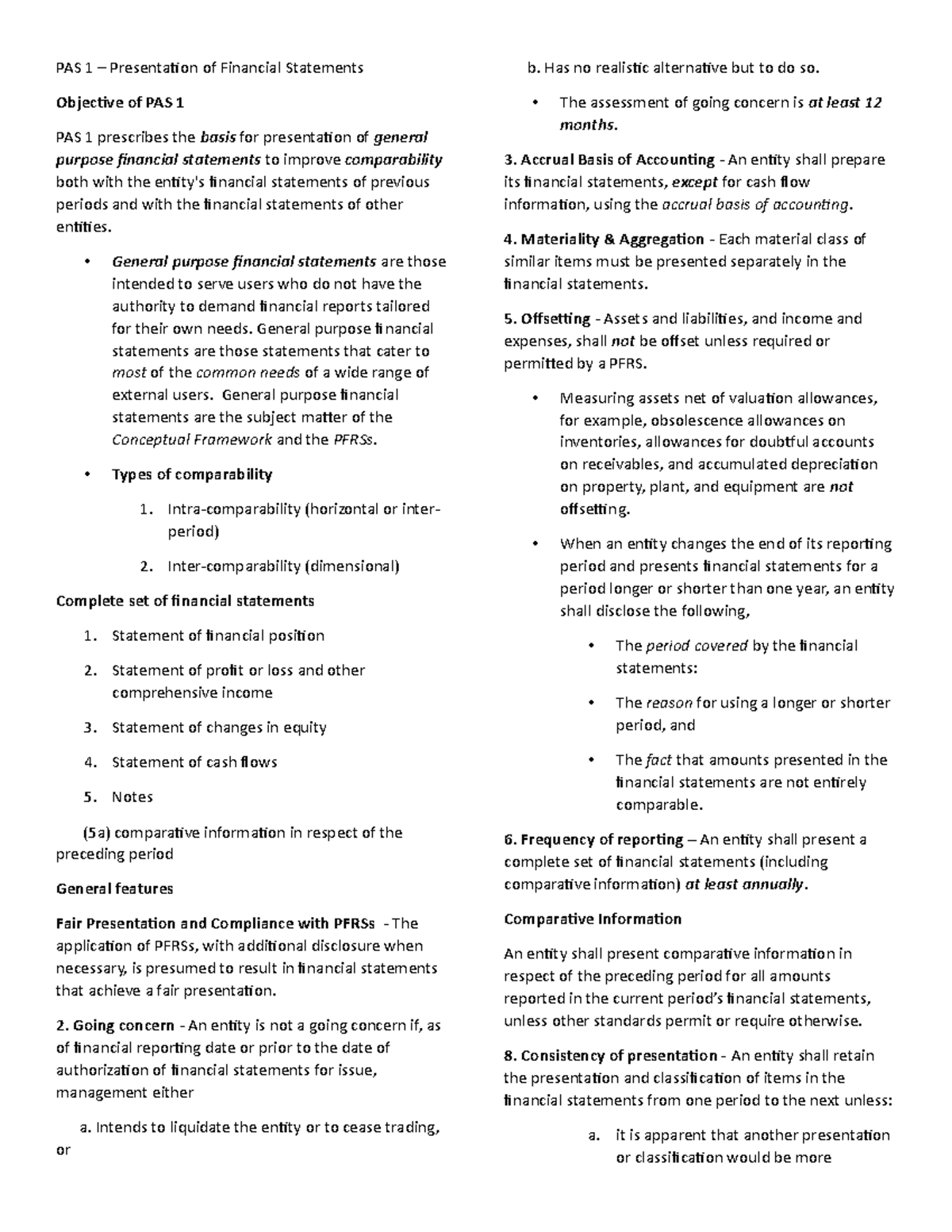 PAS 1 Presentation of FS - PAS 1 – Presentation of Financial Statements ...