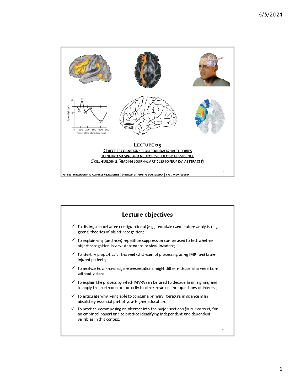 05 Object Recognition B55 02 - LECTURE 05 OBJECT RECOGNITION: FROM FOUNDATIONAL THEORIES TO ...