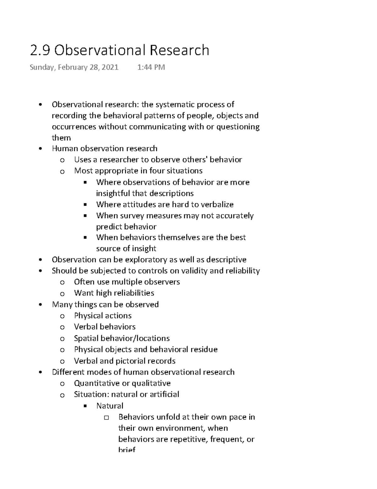 2.9 Observational Research - Observational research: the systematic ...