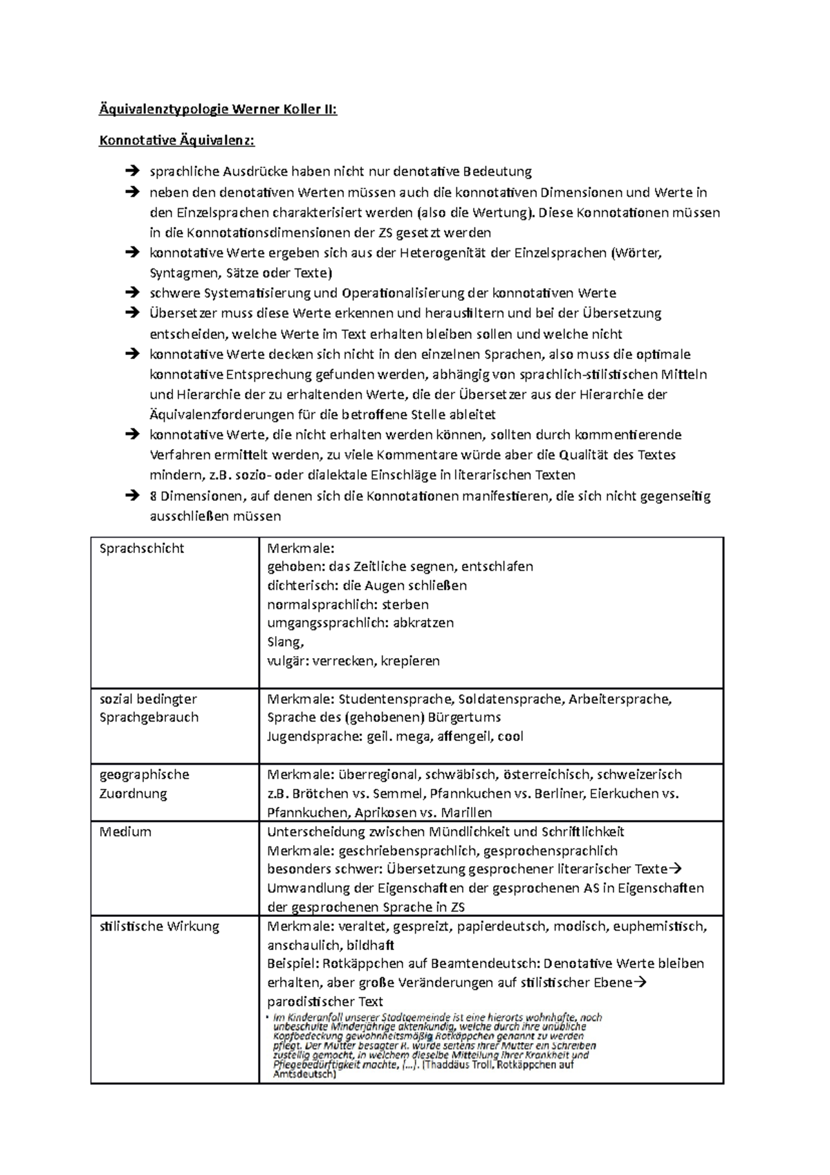 Äquivalenztypologie Werner Koller - Diese Konnotationen müssen in die ...