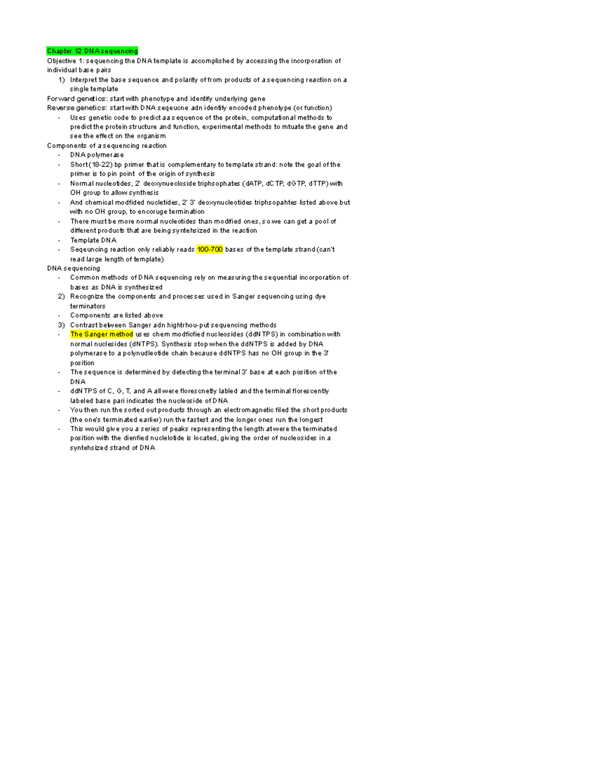 Chapter 12 biology notes - Google Docs - Chapter 12 DNA sequencing ...