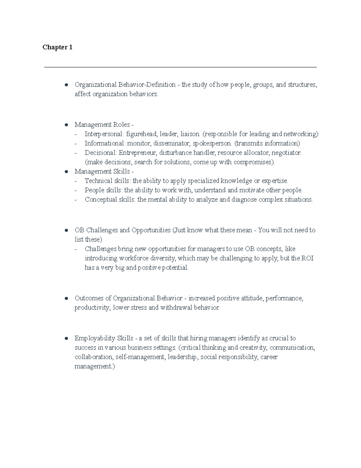 Session 1 Chapter 1 - Chapter 1 Organizational Behavior-Definition ...