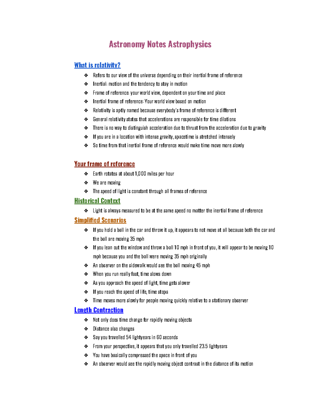 Astronomy Notes Relativity - Astronomy Notes Astrophysics What is ...