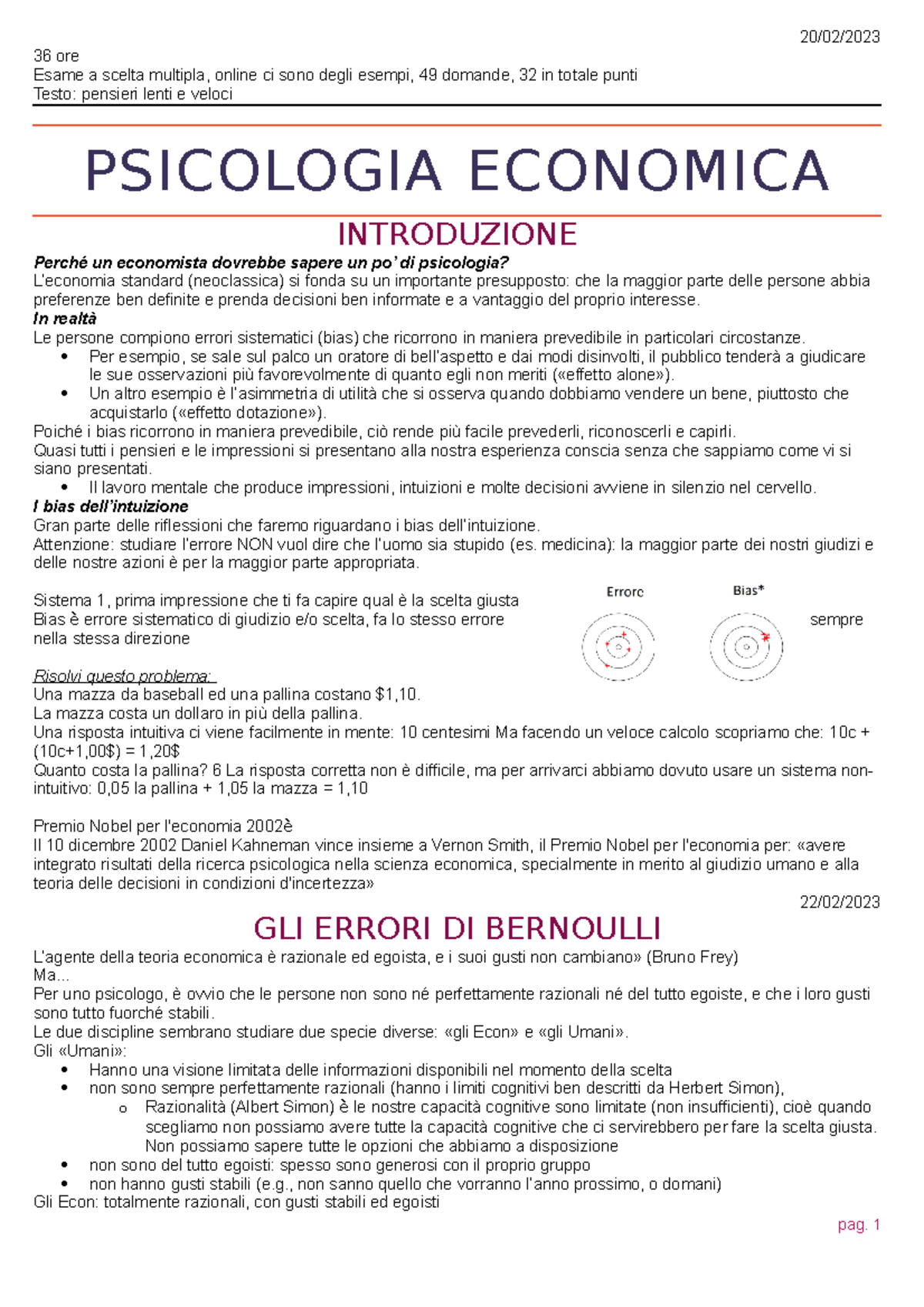 Psicologia economica - 20/02/ 36 ore Esame a scelta multipla, online ci ...