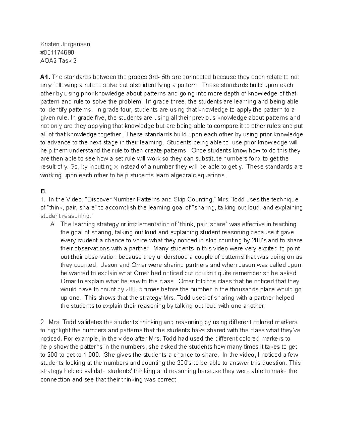 AOA2 Task 2 - Google Docs - Kristen Jorgensen AOA2 Task 2 A1. The ...