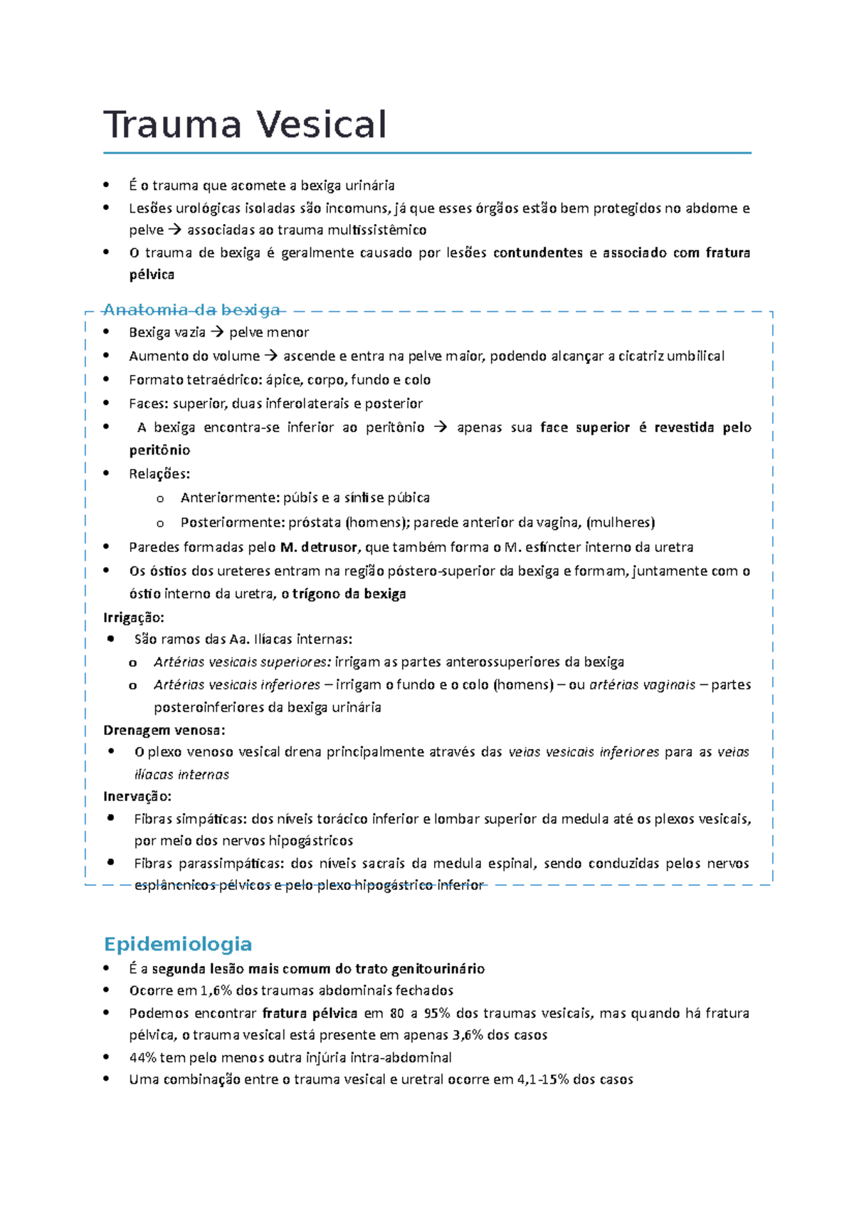 Trauma vesical (Seminário) - Trauma Vesical o trauma que acomete a ...