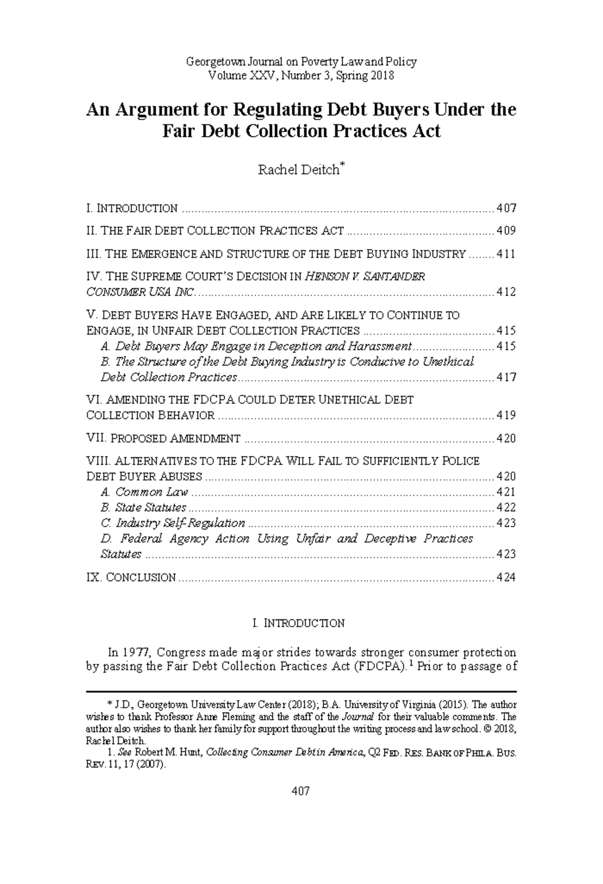 25 3 An Argument For Regulating Debt Buyers - Georgetown Journal on ...