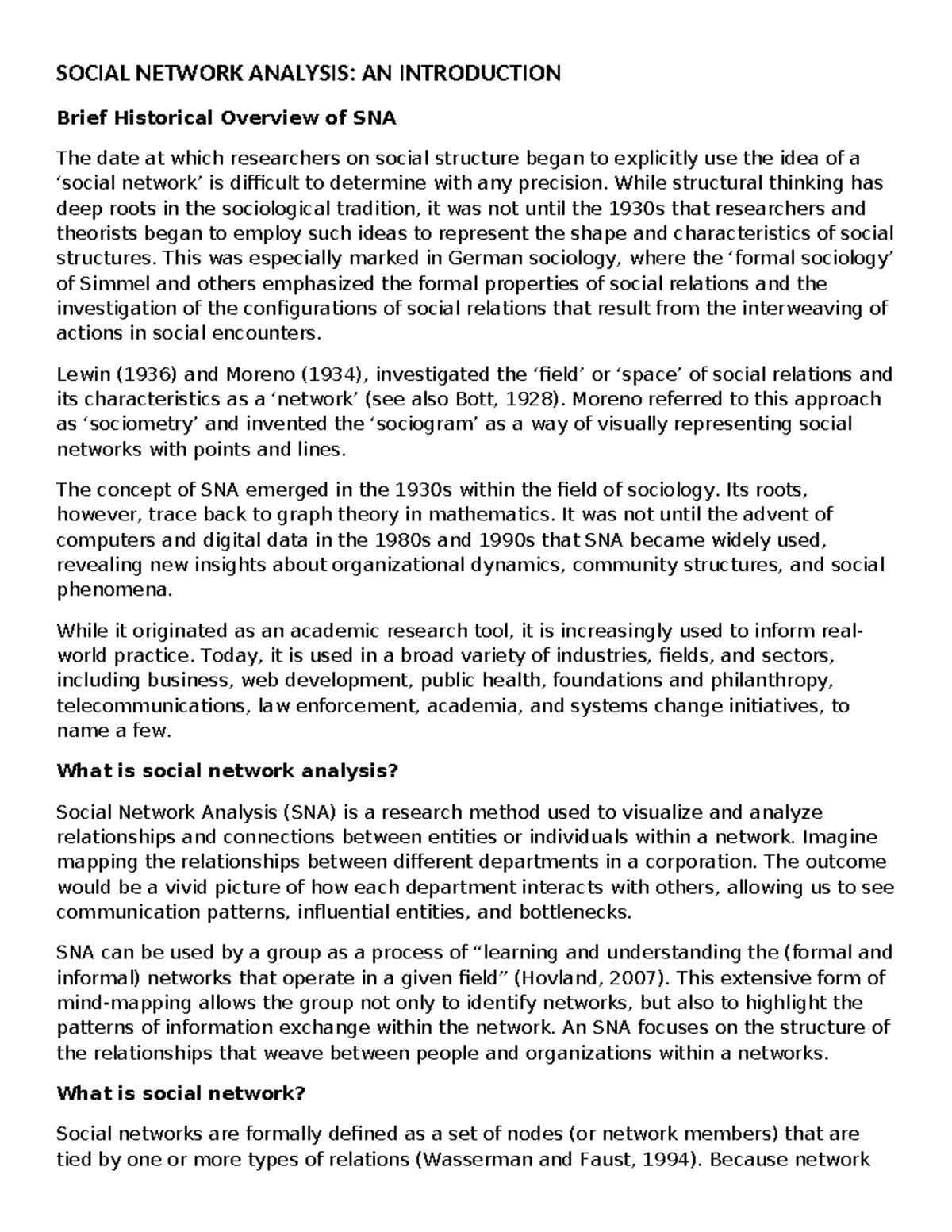 Social Network Analysis AN Introduction WPS Office - SOCIAL NETWORK ...