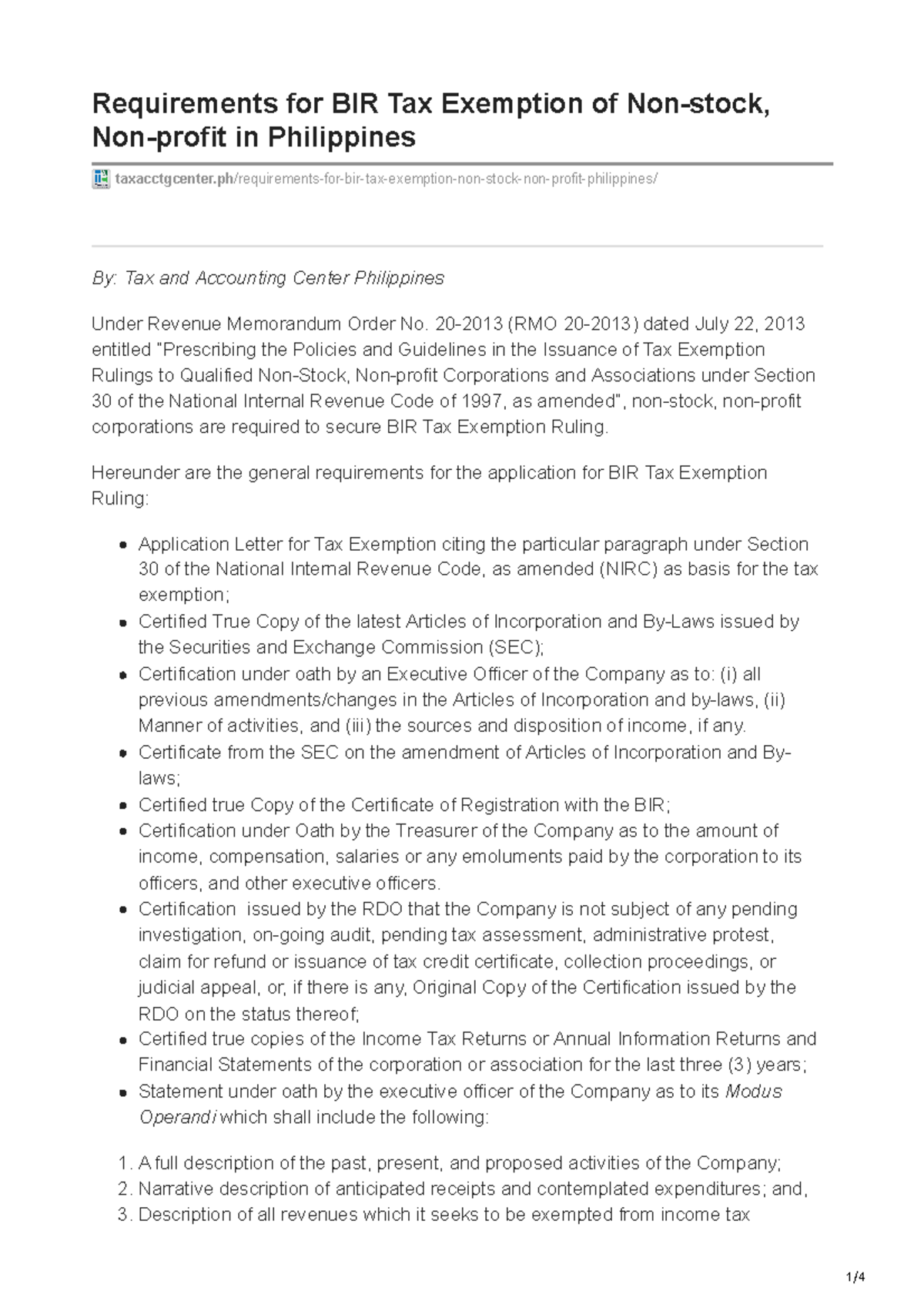 Taxacctgcenter.ph-Requirements for BIR Tax Exemption of Non-stock Non ...