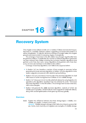Answer to Database System Concepts - C H A P T E R 5 Advanced SQL In this chapter we address the ...