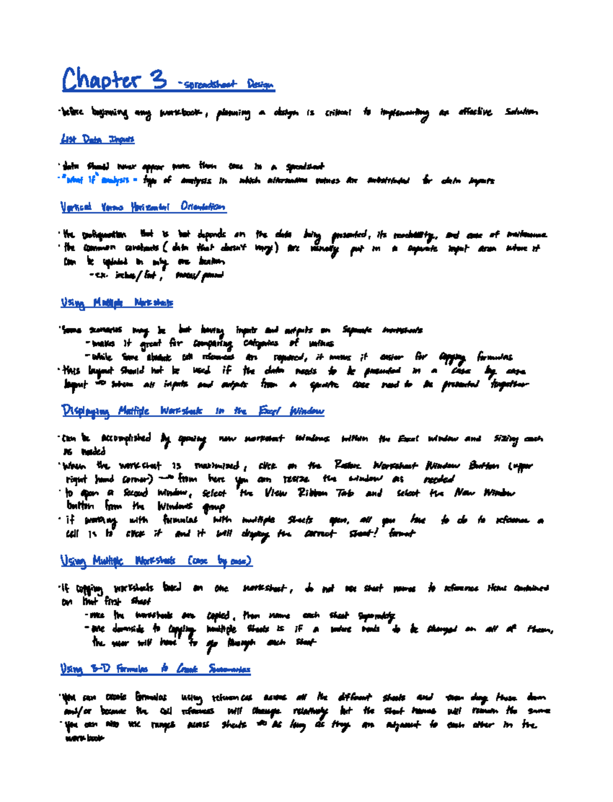 Chapter 3 - Spreadsheet Design - Chapter 3 spreadsheet Design before beginning any workbook ...