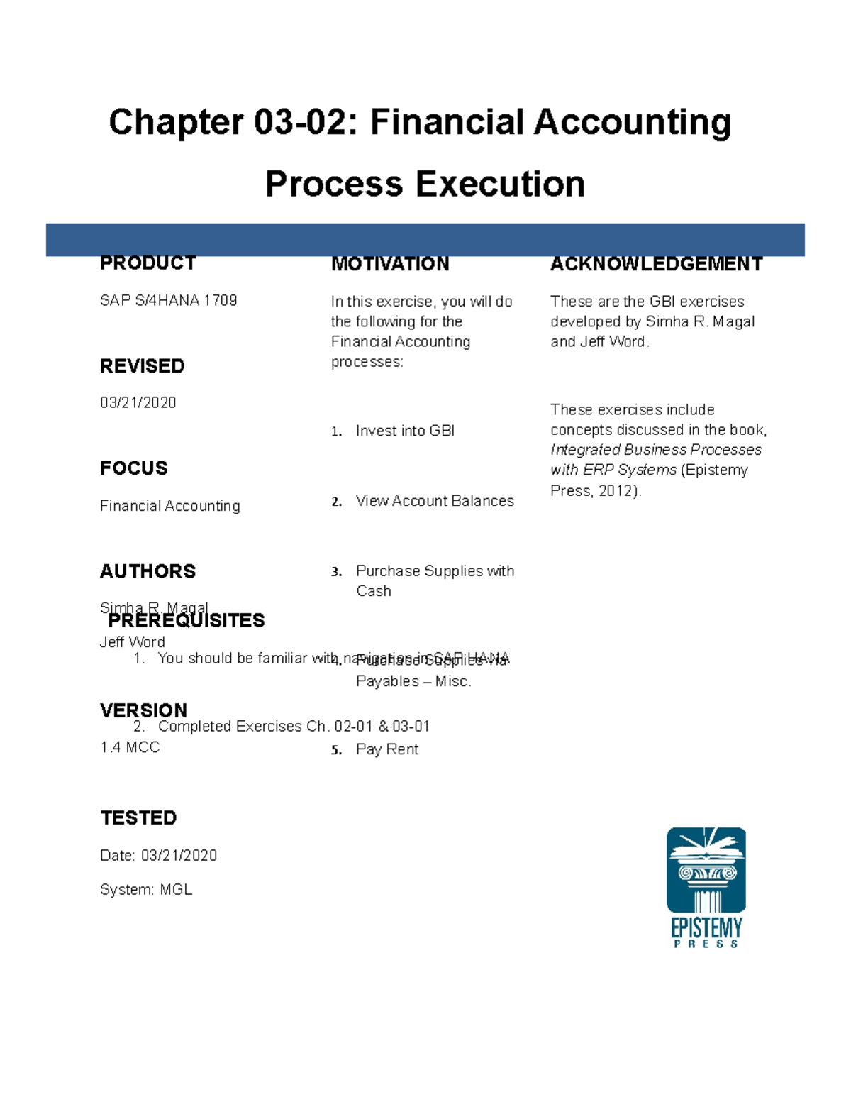 03 - Financial Accounting Process - Chapter 03-02: Financial Accounting ...