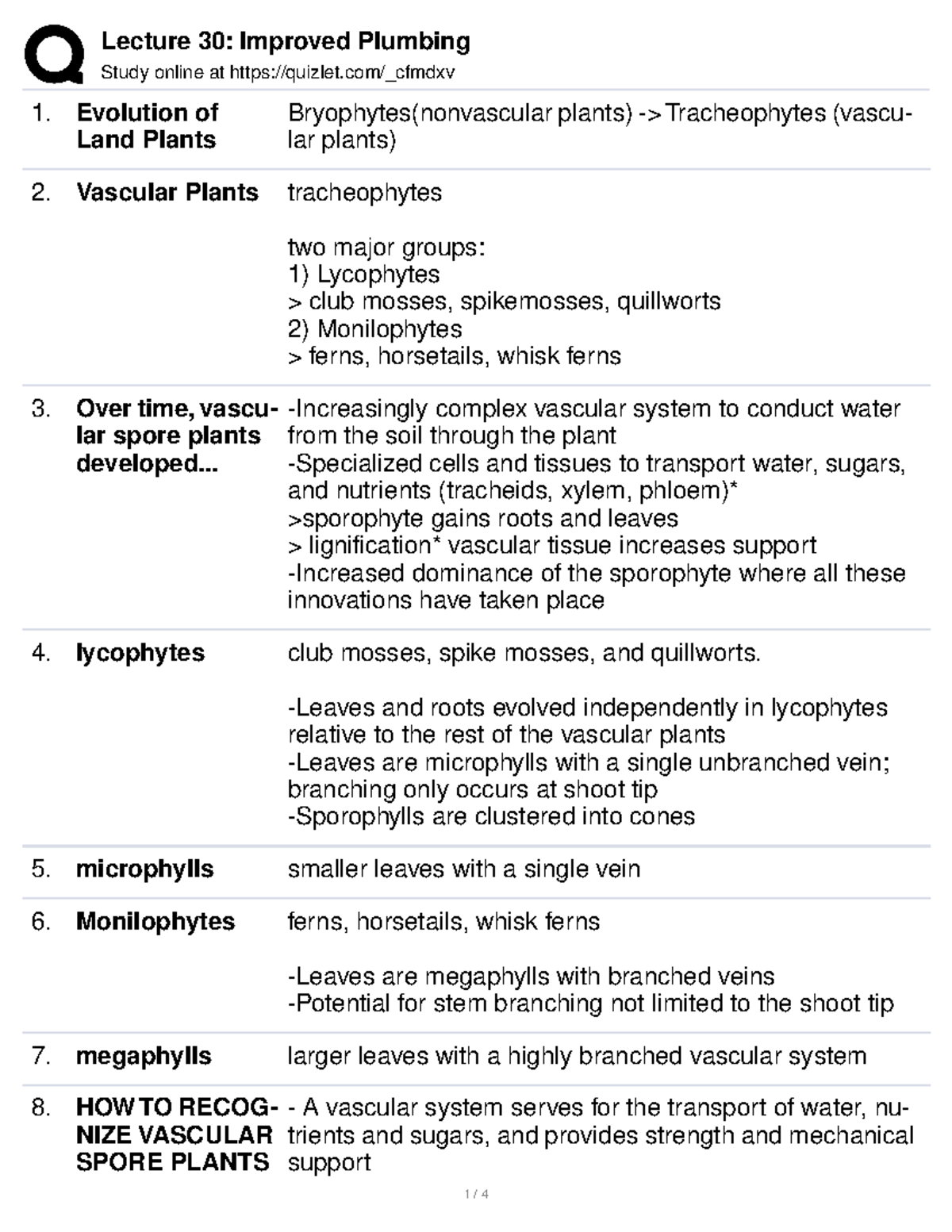 BIO 1B Lecture 30 Study Guide - Study online at quizlet/_cfmdxv ...