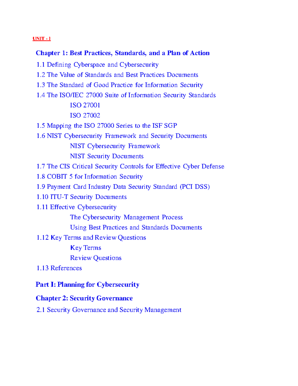 Cybersecurity Unit I - Web design - UNIT - I Chapter 1: Best Practices ...