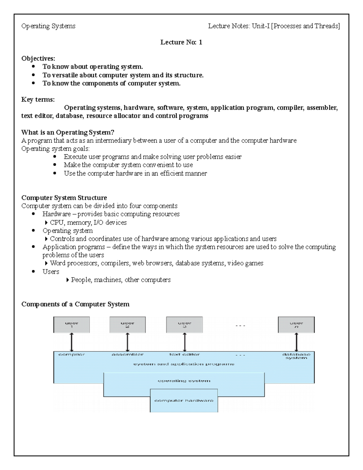 118192427-Operating-Systems-Lecture-Notes - Lecture No: 1 Objectives ...