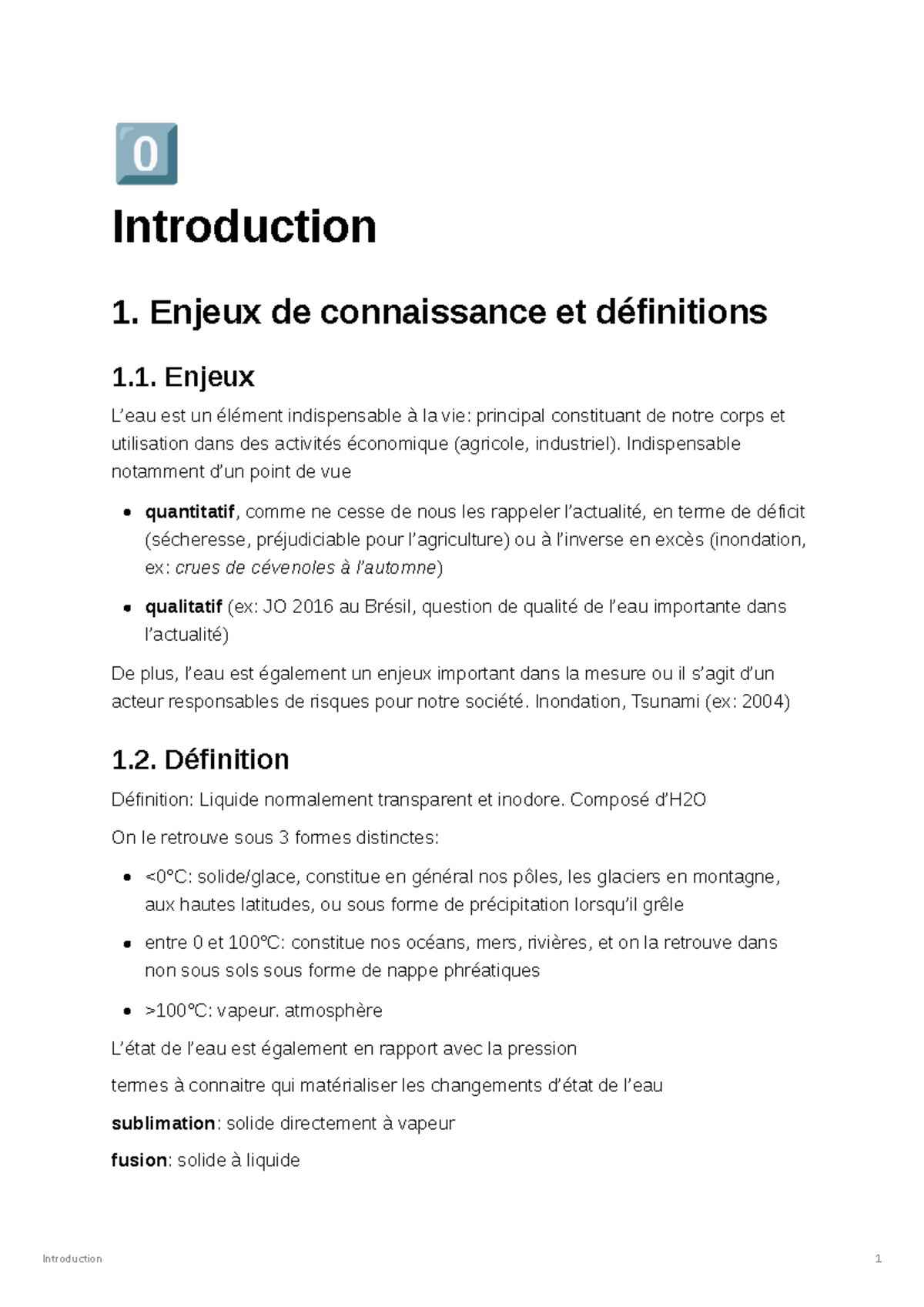 Introduction-1 - Hydrologie - Introduction 1 󾠷 Introduction 1. Enjeux ...
